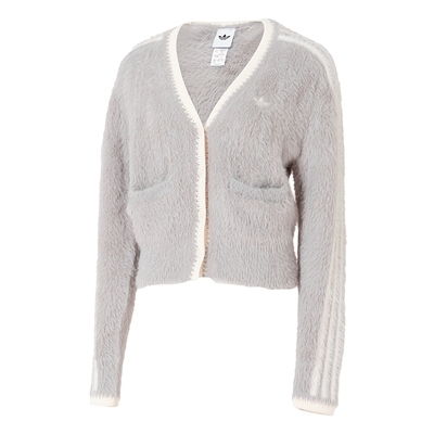 adidas阿迪达斯三叶草女装慵懒风运动服休闲针织开衫外套KT3170