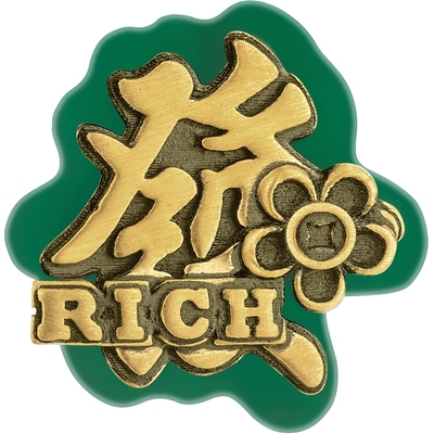 周大福独白复古黄黄金麻将耳饰