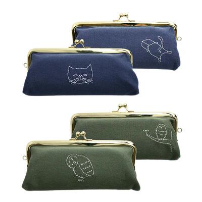 marks口金眼镜蓝绿猫头鹰笔袋