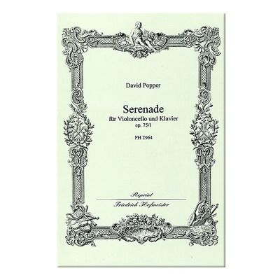 波帕尔 大提琴小夜曲G大调op75/1 德国霍夫曼斯特 原版乐谱书 Popper Serenade Nos 1 for Cello and Piano FH2964