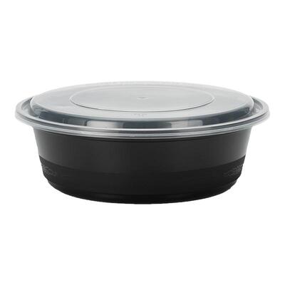 美式圆形外卖黑色汤碗打包盒