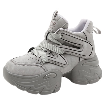 真皮厚底老爹鞋女冬季加绒增高鞋