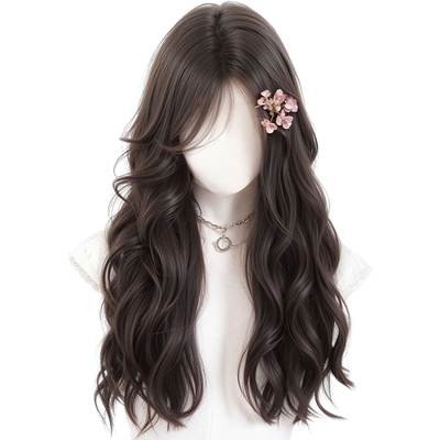 圣帝丝假发慵懒中分水波纹全头套