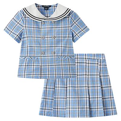 elandkids女童海军领撞色套装