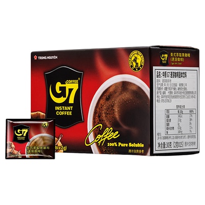 中原g7美式速溶黑咖啡越南进口