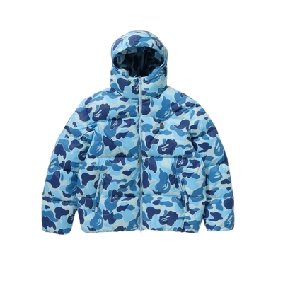 猿人金属标迷彩图案连帽羽绒服