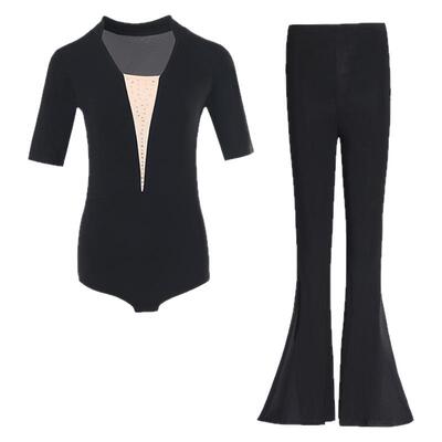 2025新款修身成人中袖形体舞蹈服