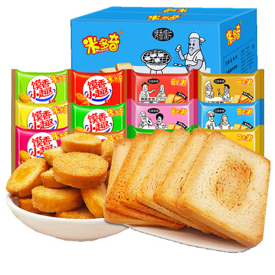 整箱批发早餐食品米多奇烤香馍片