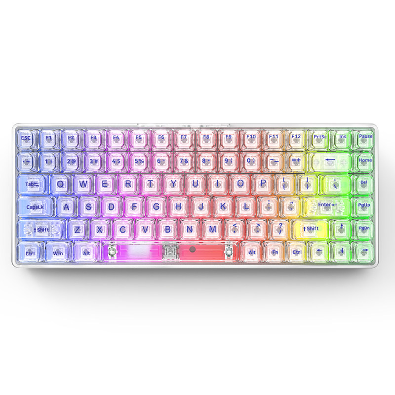 新盟X84无线机械键盘蓝牙三模透明客制化有线RGB热插拔凯华水母轴_虎窝淘