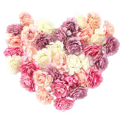 仿真玫瑰花头diy手工花环材料