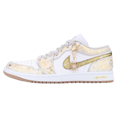 球鞋定制Nike Air Jordan 1 太阳神阿波罗低帮男女复古篮球鞋白金