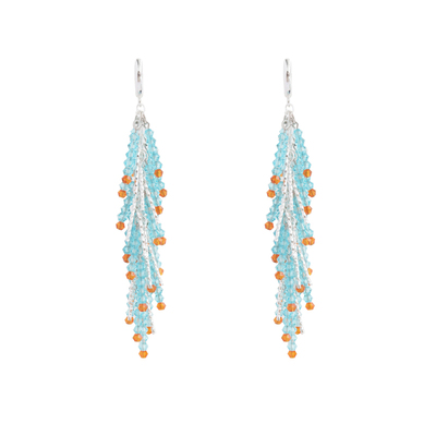 Two.L.Liu气质高级蓝色流苏耳环