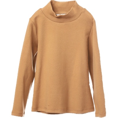 知了长袖t恤磨毛半高领打底衫