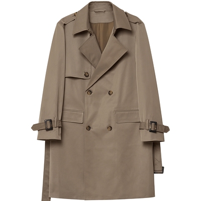 JDV商场同款浅咖翻领双排扣风衣