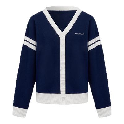 ANN ANDELMAN 25秋冬新款女士撞色V领毛织开衫银泰百货 301286