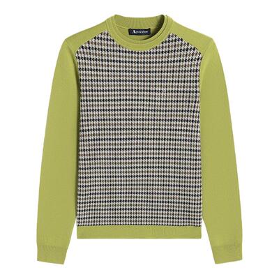 【100%绵羊毛】女士双层领针织衫