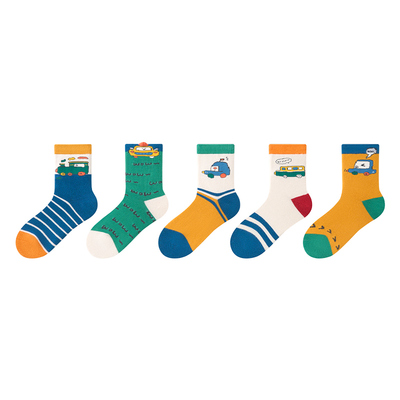 儿童袜子男童A类精梳棉中筒袜