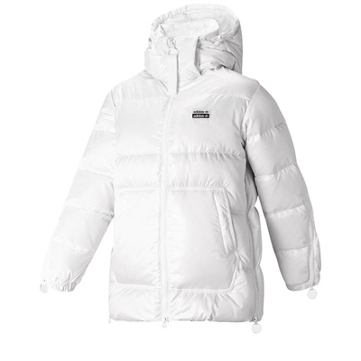 阿迪达斯女保暖连帽羽绒服正品