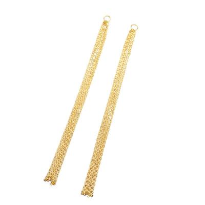 臻怡18k金耳线瀑布5条女白金紫金