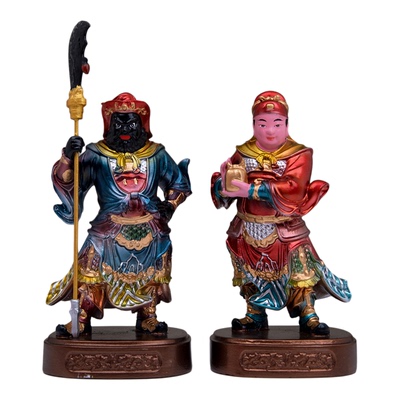 树脂齐天大圣关公车载小神像摆件