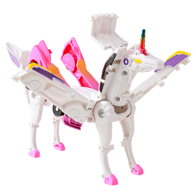 咖宝车神银翼飞龙碰撞魔幻飞马弹跳儿童汽车磁吸变形独角兽男玩具