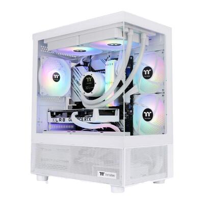 TT 钢影透S240 海景房mini电脑机箱台式主机m-atx白色240水冷侧透