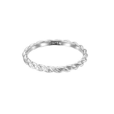 韩国verte扭结素圈细925银戒指