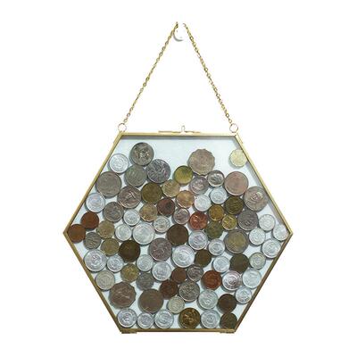 六边形硬币收藏透明画框标本夹