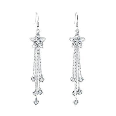 流苏耳环水晶夸张锆石女流苏耳环