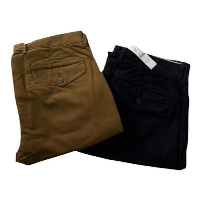 现货J.CREW男重磅加厚中腰纯色宽松直筒带褶休闲裤chino#BE612