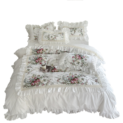 法式四件套全棉公主风床裙款轻奢