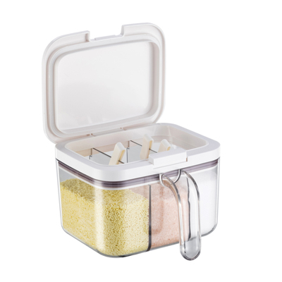 安雅弹盖调料盒多格一体分装厨房收纳盒调料罐密封防潮盐罐调味瓶