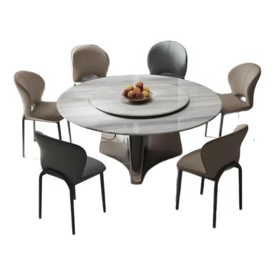 天然白金沙餐桌家用意式圆桌