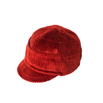 SassyBarka红丝绒鸭舌帽子复古暗红灯芯绒设计师款男女春秋冬平檐