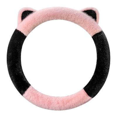 毛绒耳朵方向盘套冬季保暖防寒网红女神汽车把套不掉毛防滑通用型