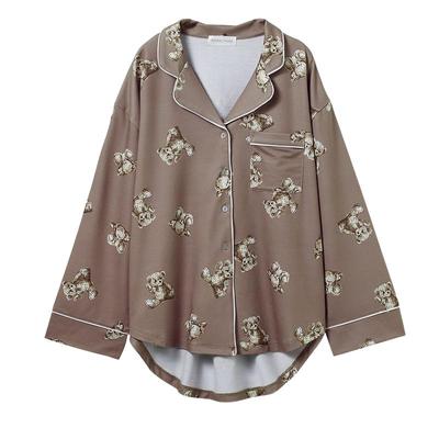 SNIDELHOME翻领印花睡衣开衫