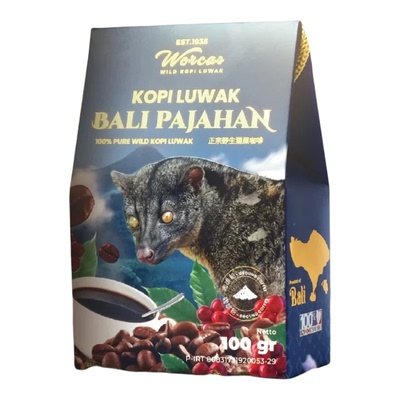 印尼原装进口WORCAS猫屎咖啡巴厘岛Pupuan/Pajahan咖啡粉手提装
