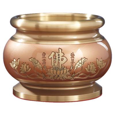 圆通佛具纯铜香炉家用室内供奉炉