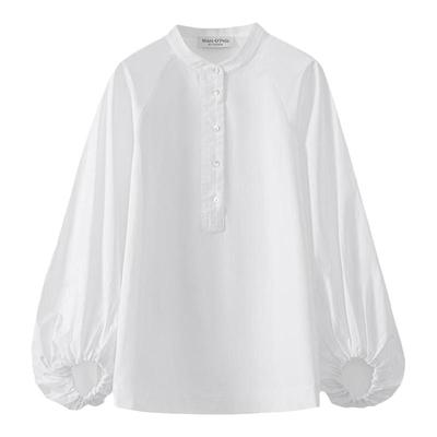 【自营】Marc O'Polo【商场同款】圆领半开襟插肩灯笼袖衬衫女