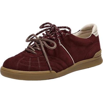 Bata华夫软酪秋商场新款羊皮薄底休闲轻复古德训鞋女ACO05CM5