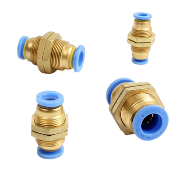 隔板直通气动气管接头PM外牙穿板