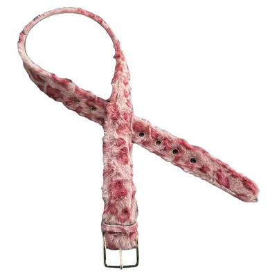 DFDG粉色豹纹毛绒腰带