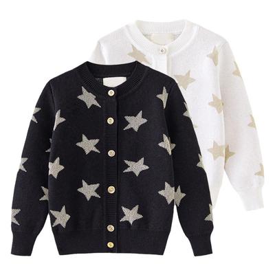 女童秋冬新款五角星开衫可爱百搭