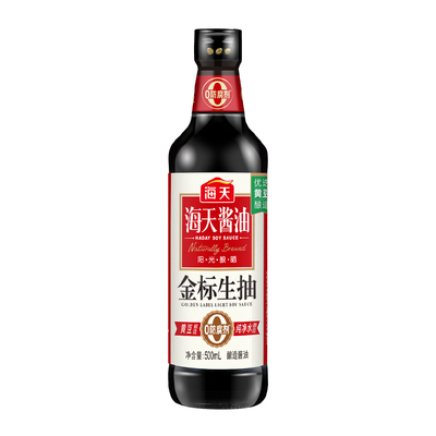 海天金标生抽500ml*12瓶整箱酱油