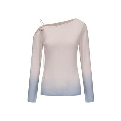 IF BY LAND设计师品牌LOOKNOW秋冬渐变斜肩吊带长袖针织衫