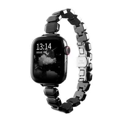 适用苹果s10方糖金属蝴蝶扣表链