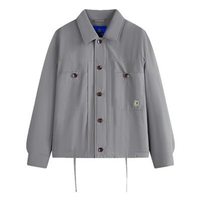 NAVIGARE意大利小帆船短款夹棉外套男2025秋冬新款翻领工装夹克衫