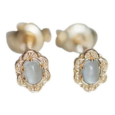 925纯银精致海蓝宝女耳钉项链