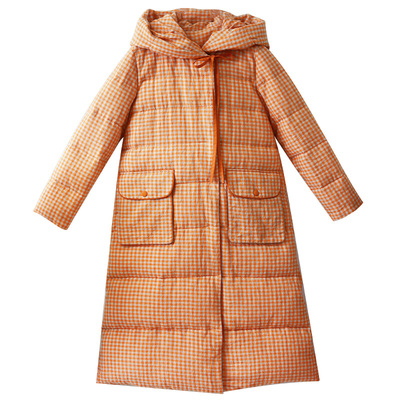 亚麻羽绒服女冬季中长款加厚棉服