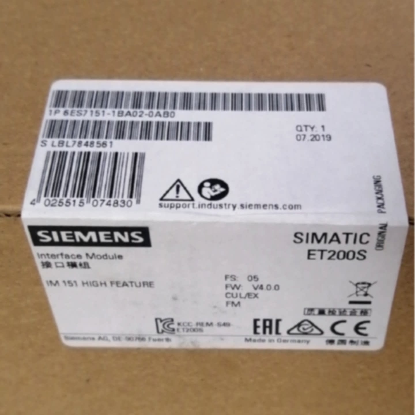 议价西门子ET200SIM151-3PNHF接口模块6ES7151-3BA23/1BA02-0AB0/